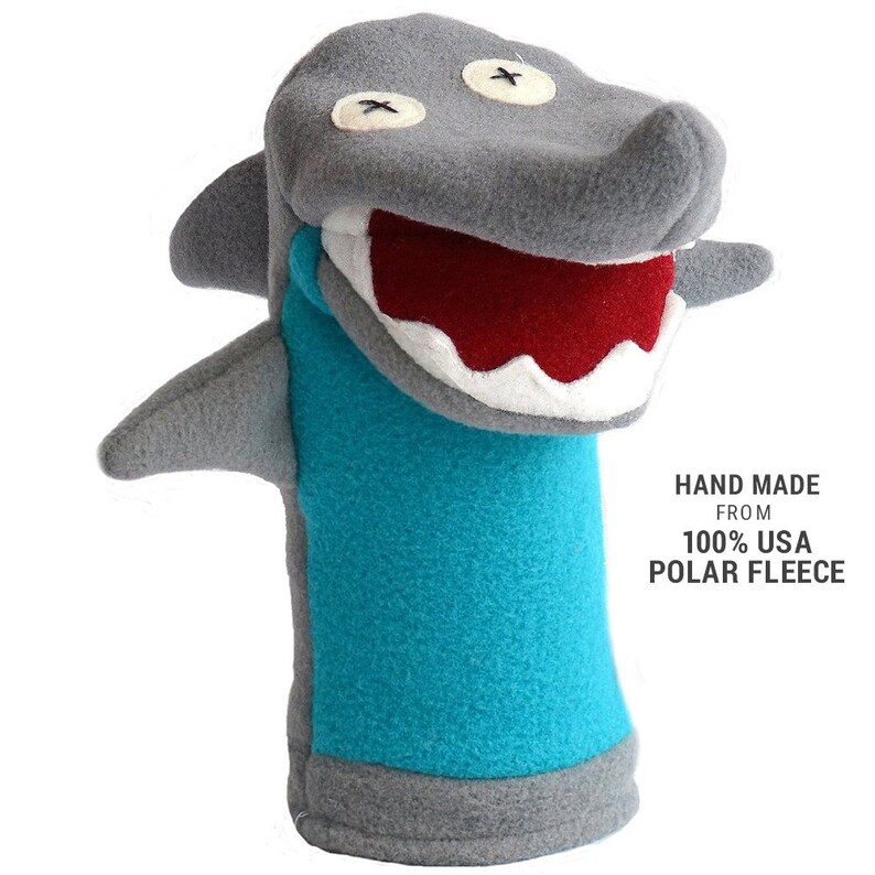 Shark Hand Puppet, Safe for All Ages (newborn+), Movable Mouth, Eco ...