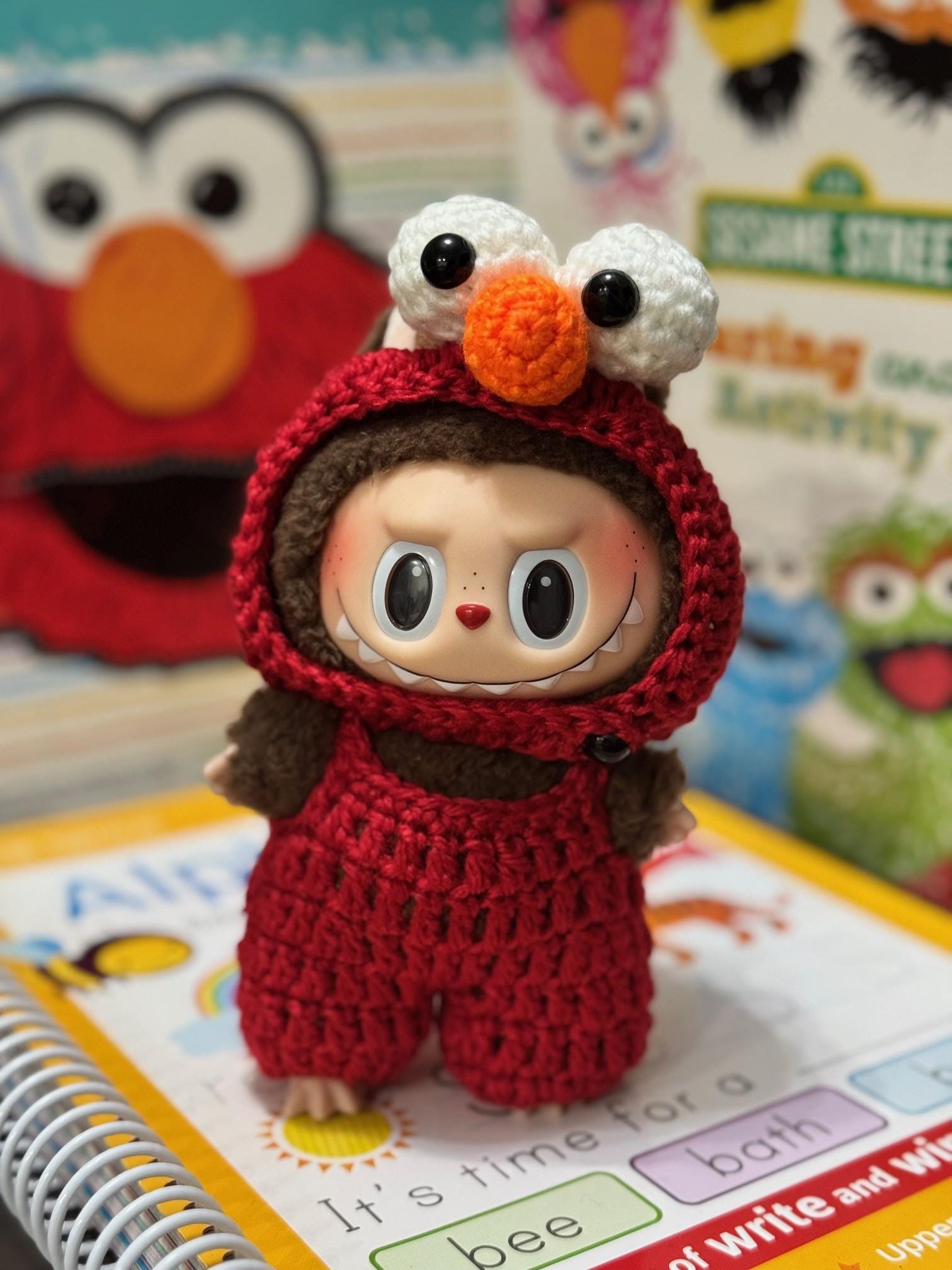 2-in-1 Labubu Clothes Crochet Pattern, Elmo and Cookie Monster Labubu ...