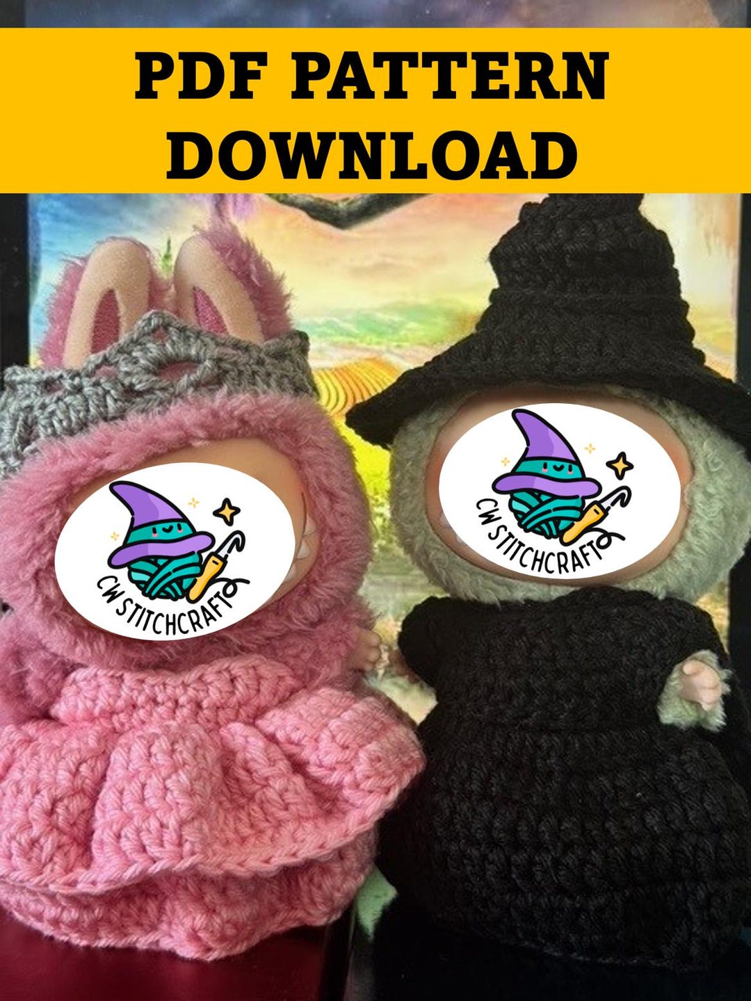 Crochet Doll Costume Pattern, Good Witch, Bad Witch, Cosplay (digital ...
