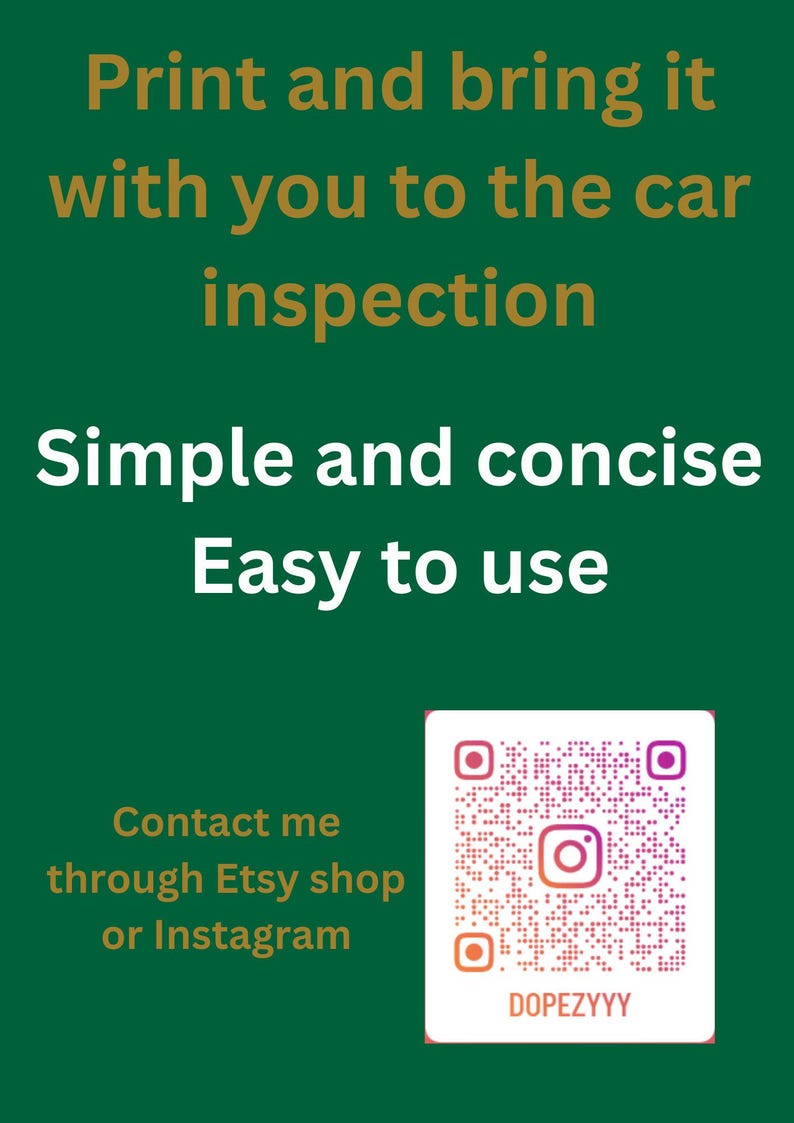 Used Car Buyer's Guide Checklist - Etsy Australia