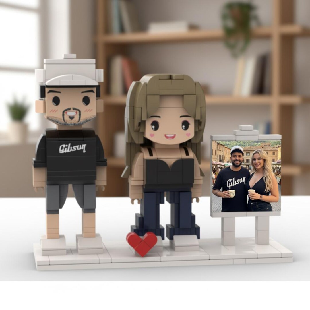 Personalized Brick Couple Figurines With Photo Display Frame ...