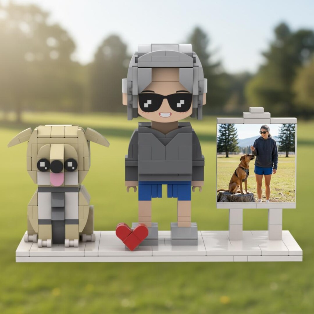 Custom Brick Figurine With Photo Frame– Gift for Pet Lovers & Unique ...