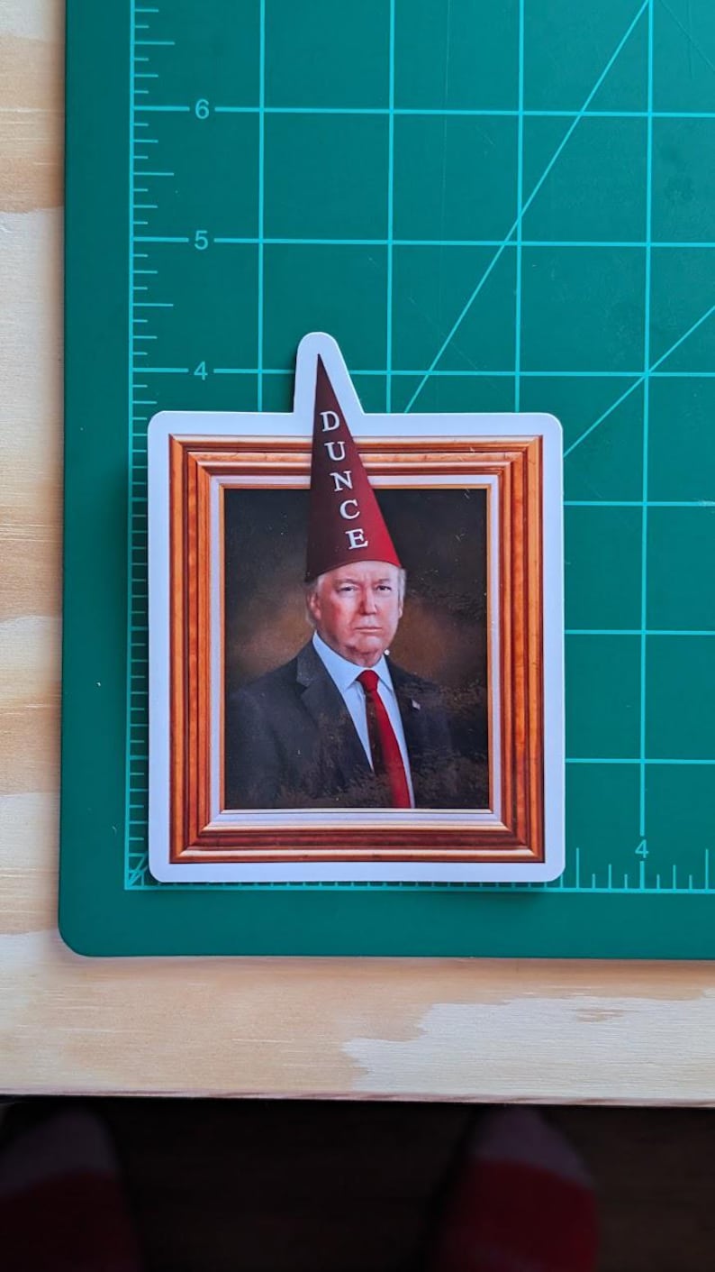 Trump Dunce Cap Satirical Sticker – Political Humor Decal - Etsy