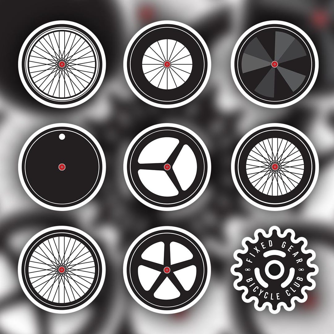 Fixed Gear Bike Wheelset Sticker Set | Track Bicycle, Urban Rider - Etsy