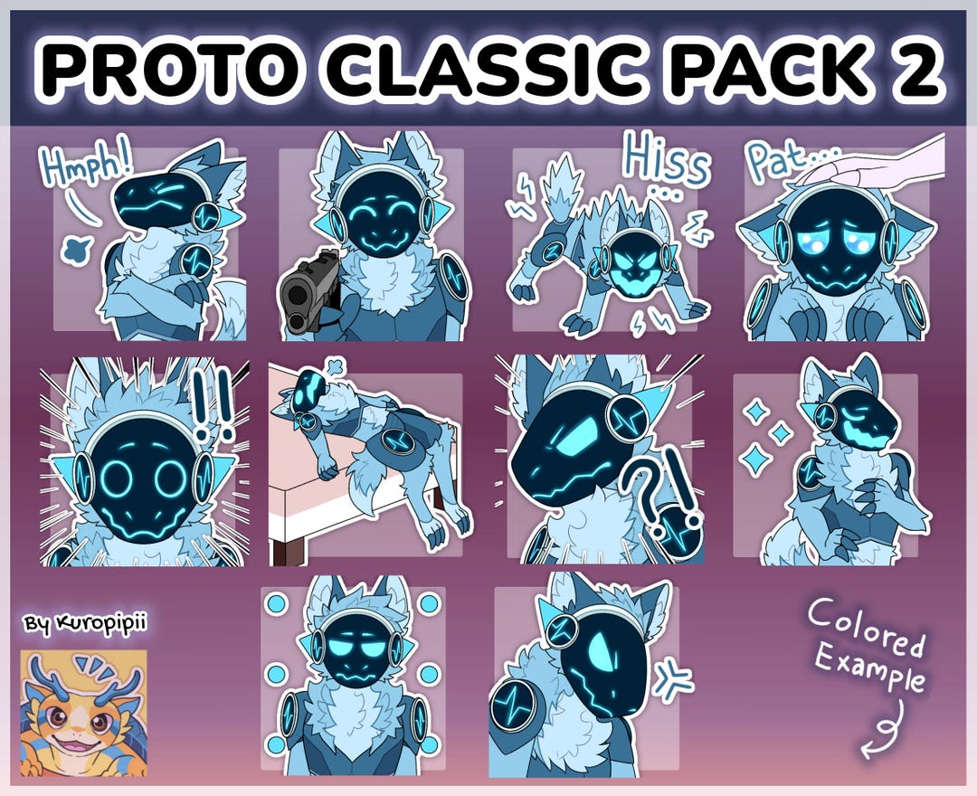 Digital Furry Protogen Sticker/ Emote Base Pack 2 Discord Telegram ...