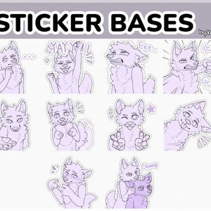 Digital Furry Canine Wolf Sticker/ Emote Base Pack 1 Discord Telegram ...