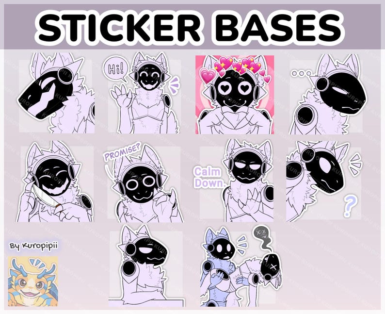 Digital Furry Protogen Sticker/ Emote Base Pack 3 Discord Telegram ...