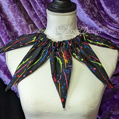 Black & Red Pointed Clown Collar Jester Neck Piece Elastic - Etsy