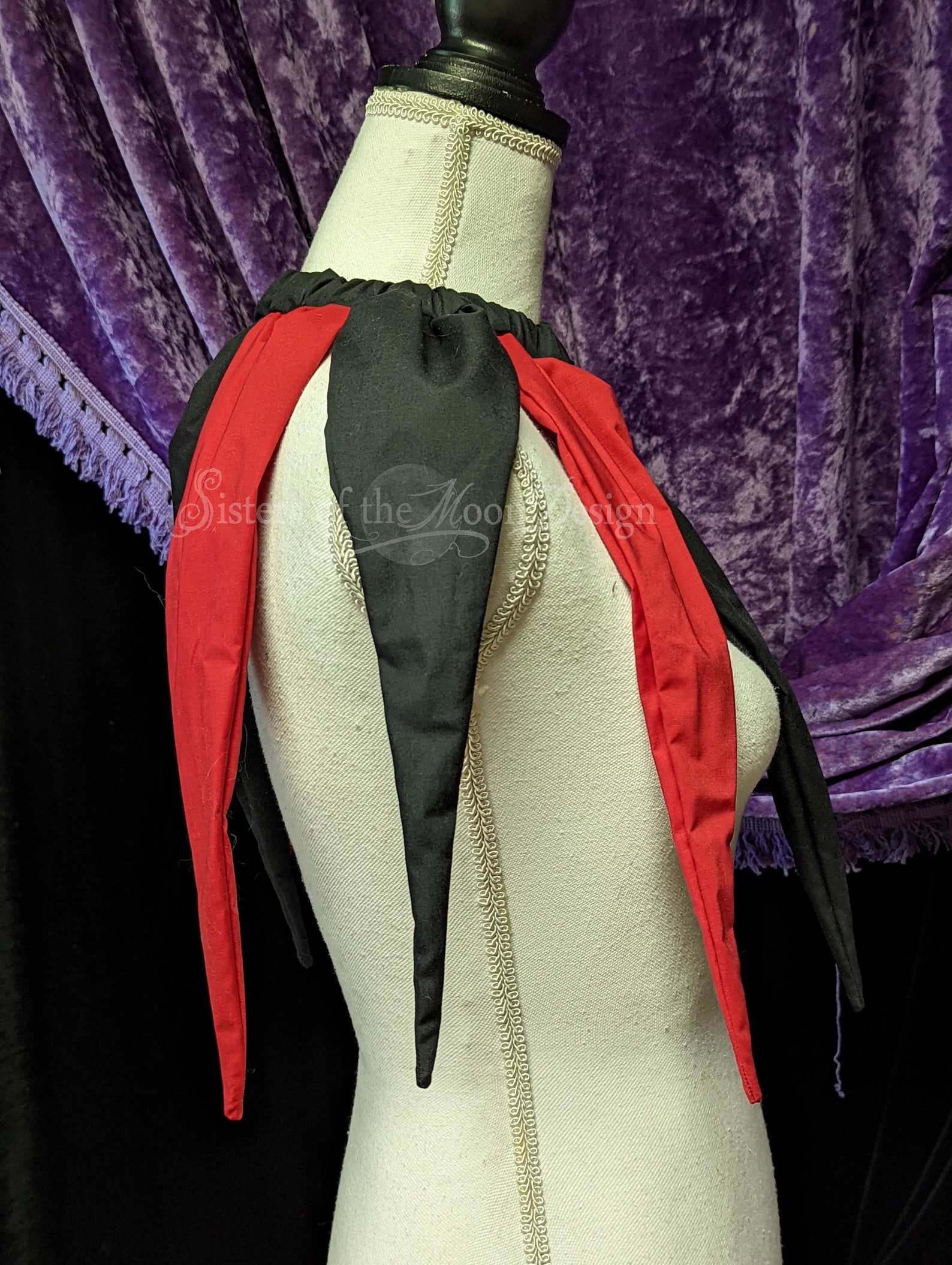 Black & Red Pointed Clown Collar Jester Neck Piece Elastic - Etsy