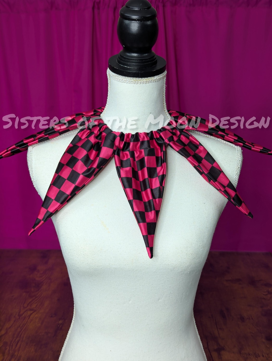 Black & Pink Pointed Jester Collar Clown Neck Piece Jestercore ...