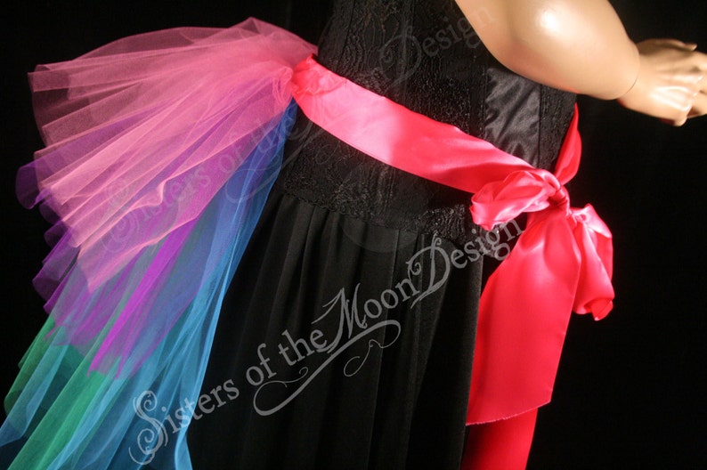Tulle Bustle Belt Ribbon Tie on Pink Purple Green Blue Burlesque Dance ...