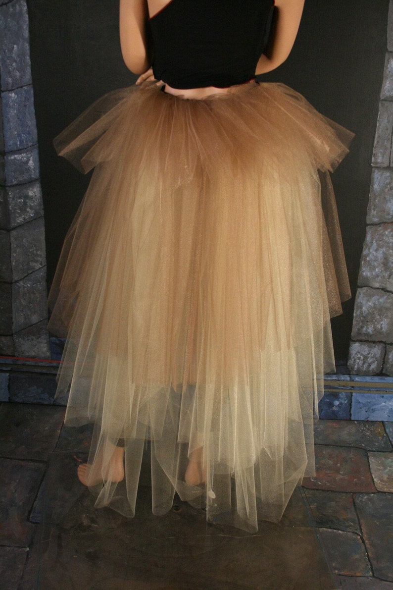 Long Gold Tulle Bustle Skirt Bustle Wrap Ribbon Tie on Burlesque ...