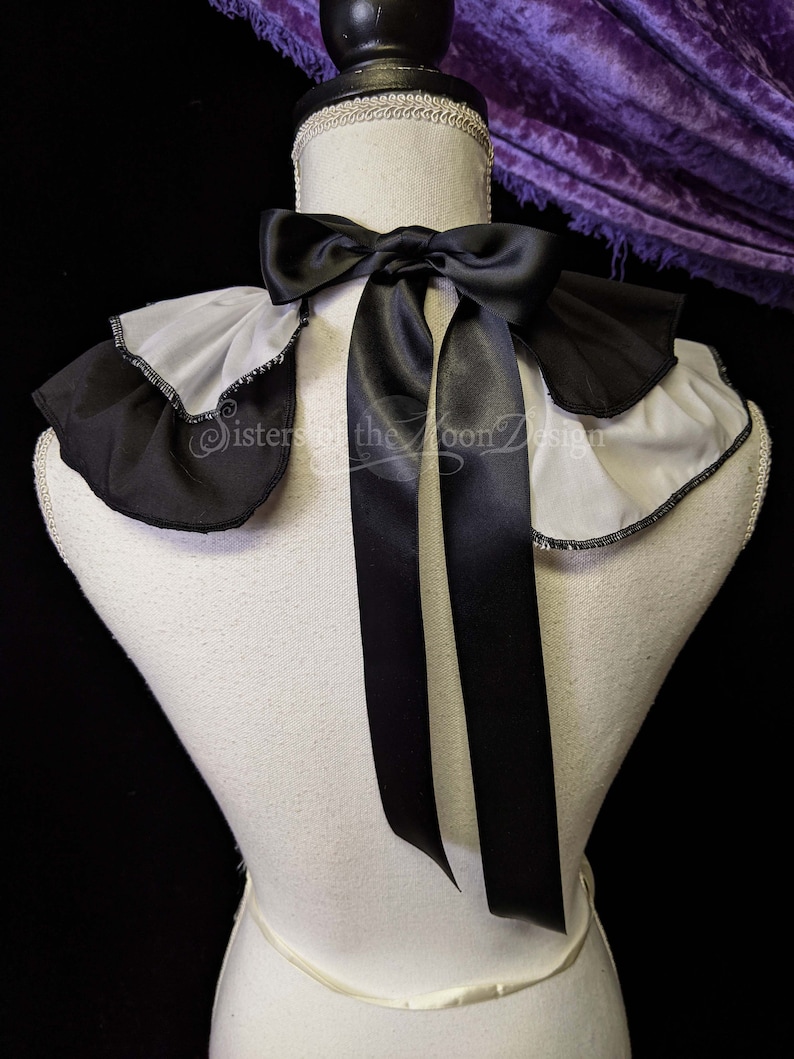 White Black Harlequin Clown Neck Collar Neck Ruff Ruffle Two - Etsy