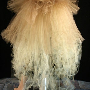 Gold Glimmer Bustle Belt Ribbon Tie on Slashed Tulle Half Skirt Wrap ...