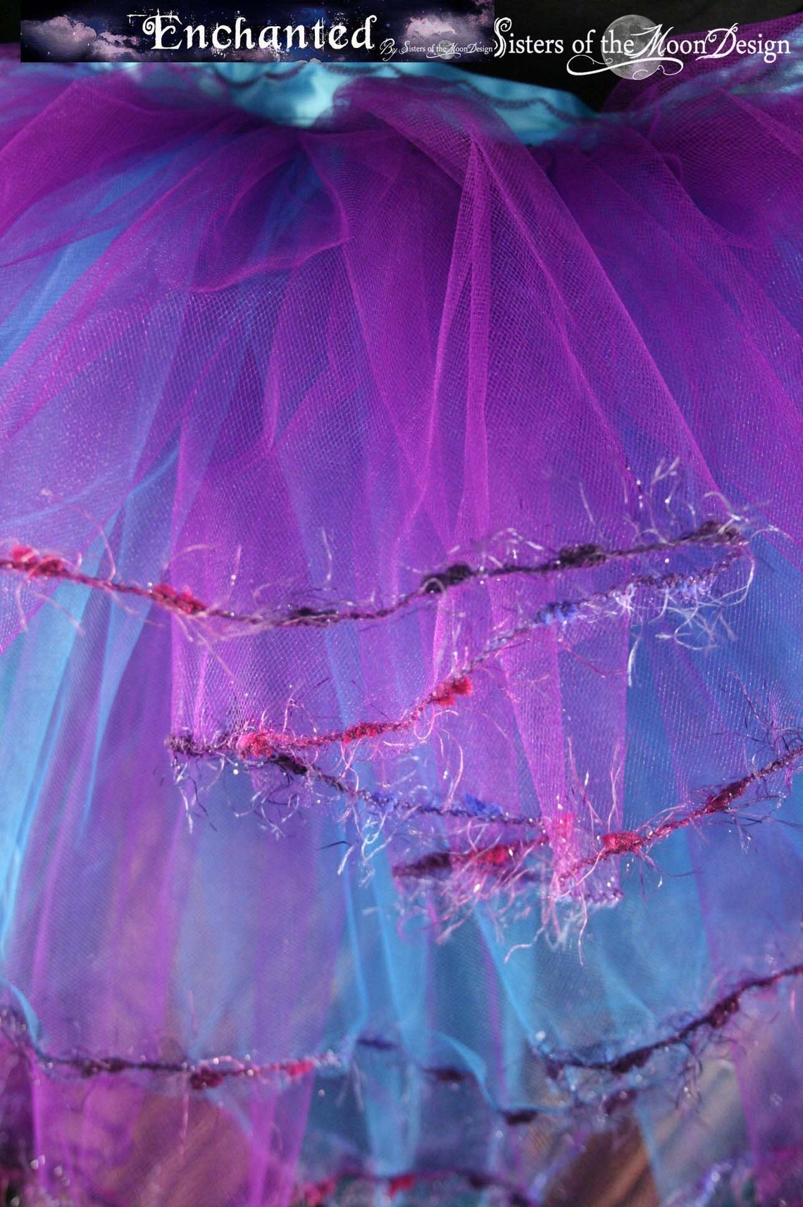 Fairy Trimmed Tulle Bustle Belt Layered Blue Purple Ribbon Tie - Etsy