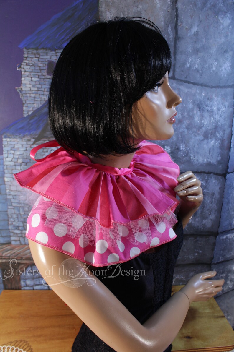 Three Tier Pink Neck Collar Neck Cuff Clown Ruff Ruffle | Etsy