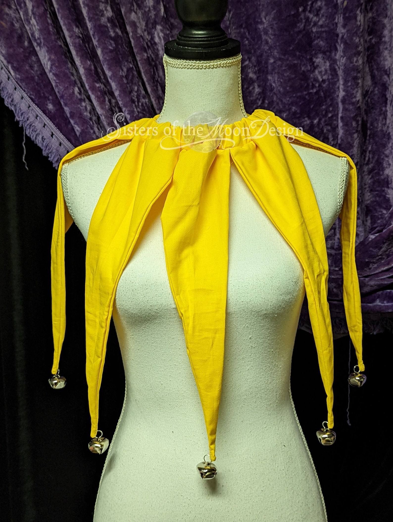 Custom Color Pointed Jingle Bell Clown Collar Jester Neck Piece Elastic ...