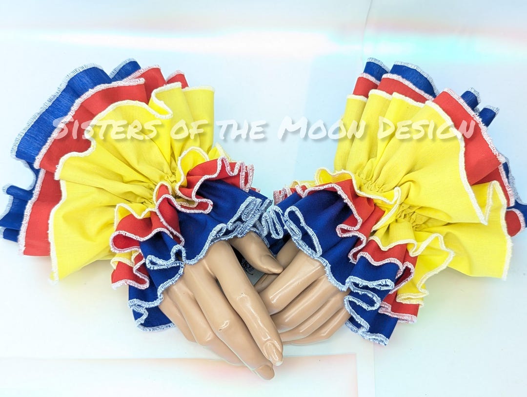 Primary Color Clown Wrist Cuffs Set Ruffle Wristlets Anklets Clowncore ...