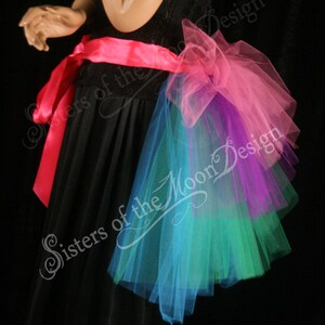 Tulle Bustle Belt Ribbon Tie on Pink Purple Green Blue Burlesque Dance ...