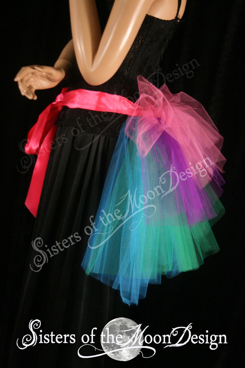Tulle Bustle Belt Ribbon Tie on Pink Purple Green Blue Burlesque Dance ...