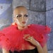 Large Red Tulle Neck Collar Cuff Ruffle Clown Jester Ruff Trimmed ...