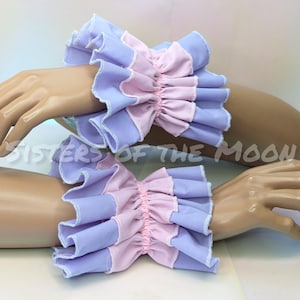 Custom Color Clown Ruffle Wrist Cuffs Set Wristlets Anklets Clowncore ...