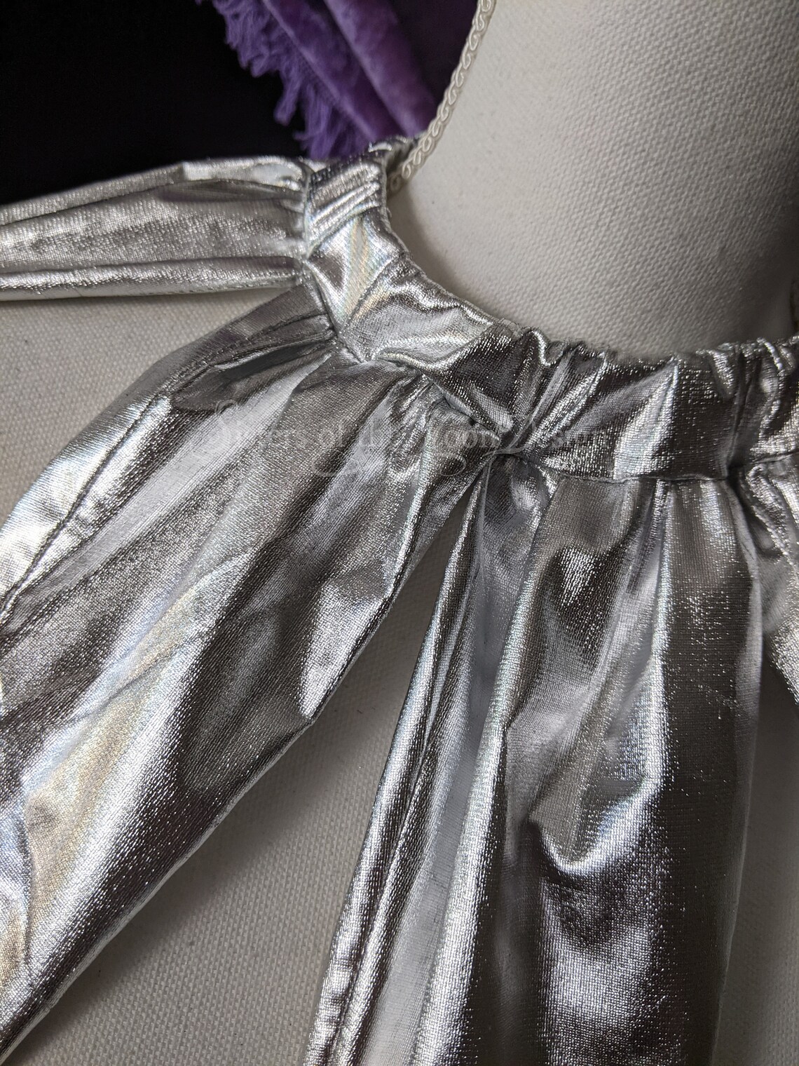 Silver Jester Collar Pointed Jingle Bell Clown Neck Piece Elastic Neck ...