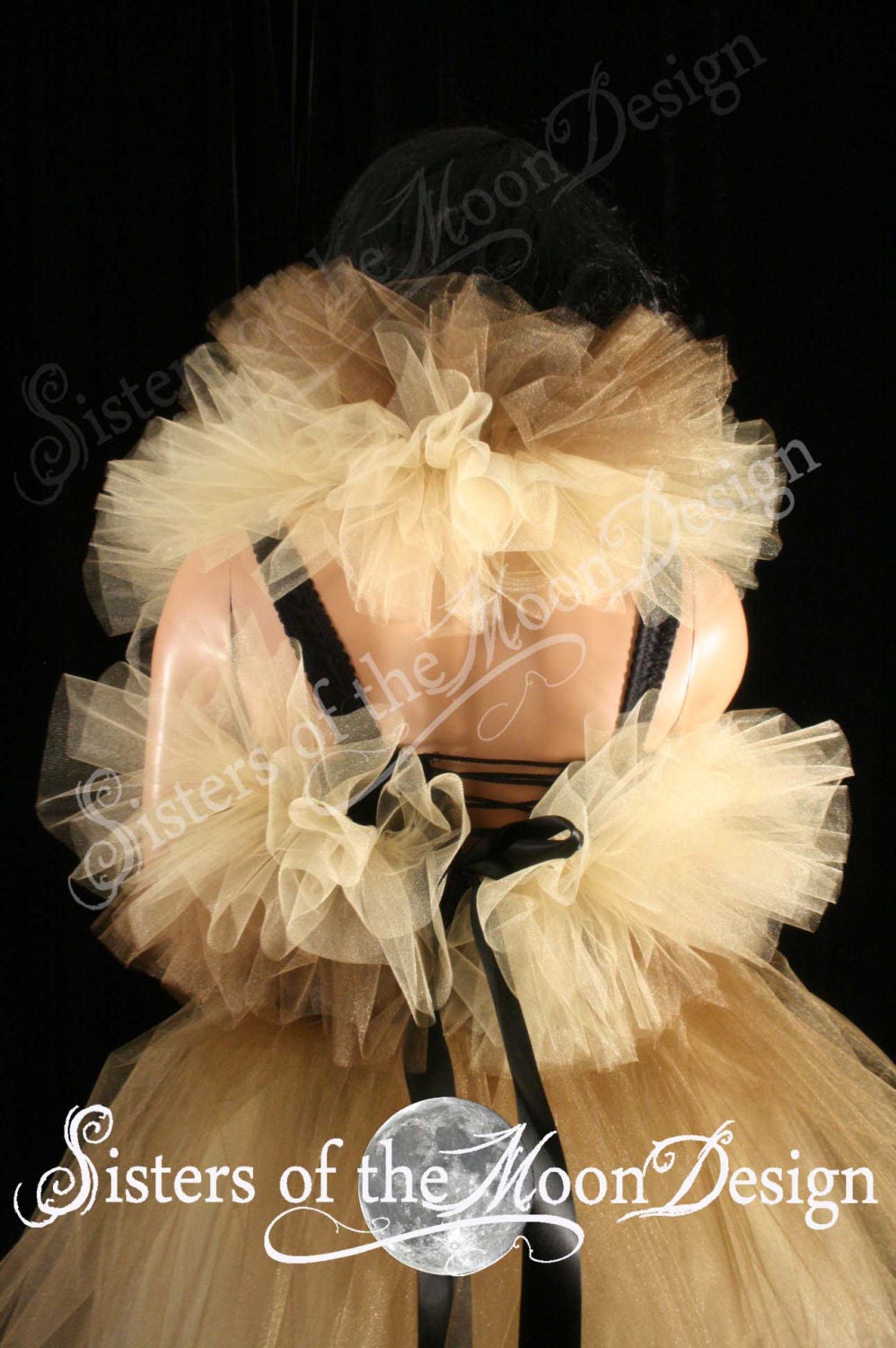 Fancy Tulle Boa Gold and Antique Gold Tie on Should Wrap - Etsy