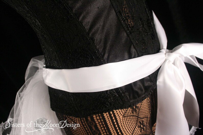 Bridal White Tulle Bustle Layered Ribbon Tie on Lace Trimmed | Etsy