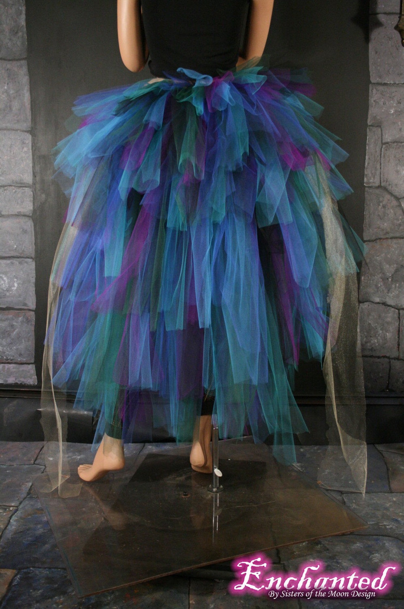 Massive Peacock Burlesque Tie on Bustle Layered Tulle Half - Etsy