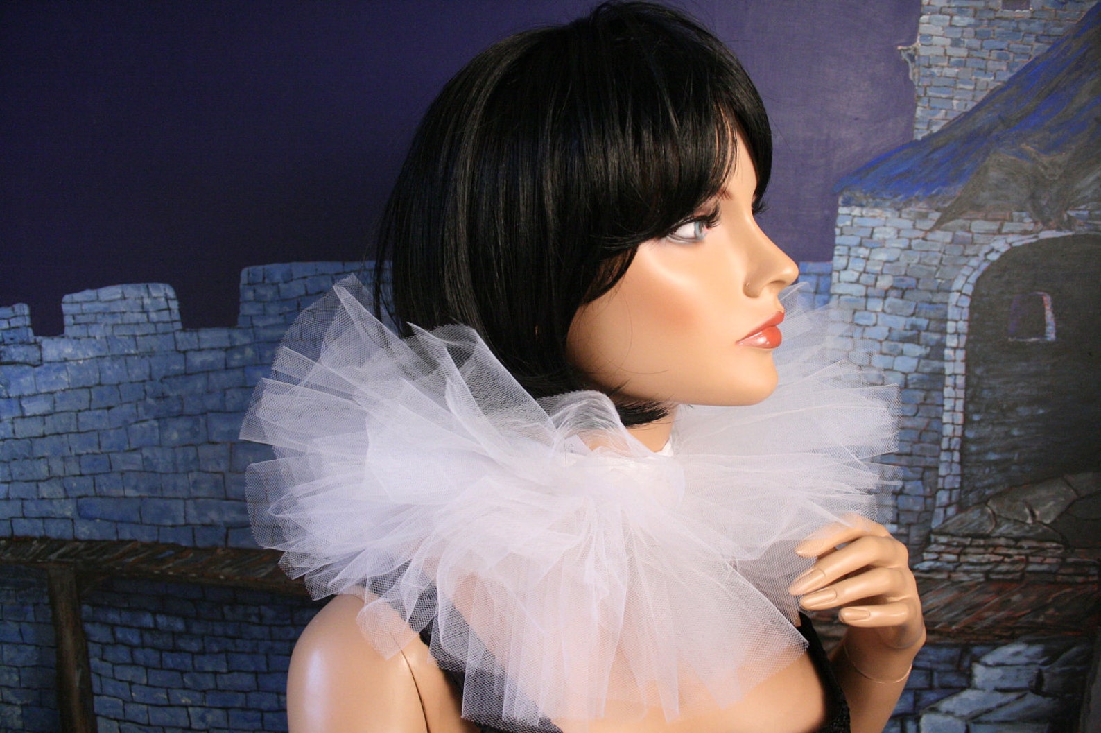 Three Layer Tulle Collar Neck Cuff Clown Jester Ruffle Ruff - Etsy