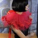 Large Red Tulle Neck Collar Cuff Ruffle Clown Jester Ruff Trimmed ...