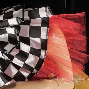 Checkered Clown Neck Collar Three Layer Ruff Red Black White Neck Cuff ...
