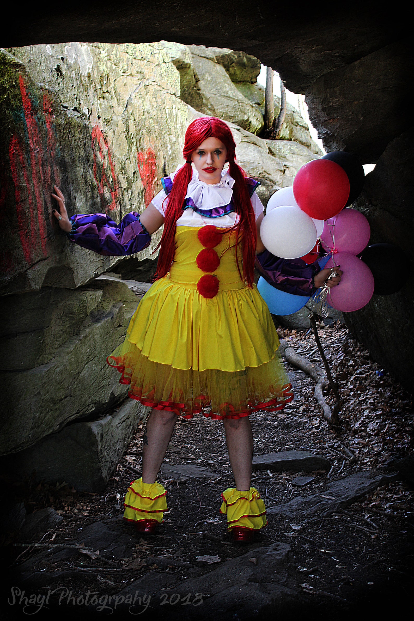 White Clown Neck Collar IT Cosplay Costume Three Layer Neck Ruff Ribbon ...