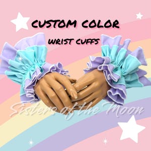 Custom Color Clown Ruffle Wrist Cuffs Set Wristlets Anklets Clowncore ...