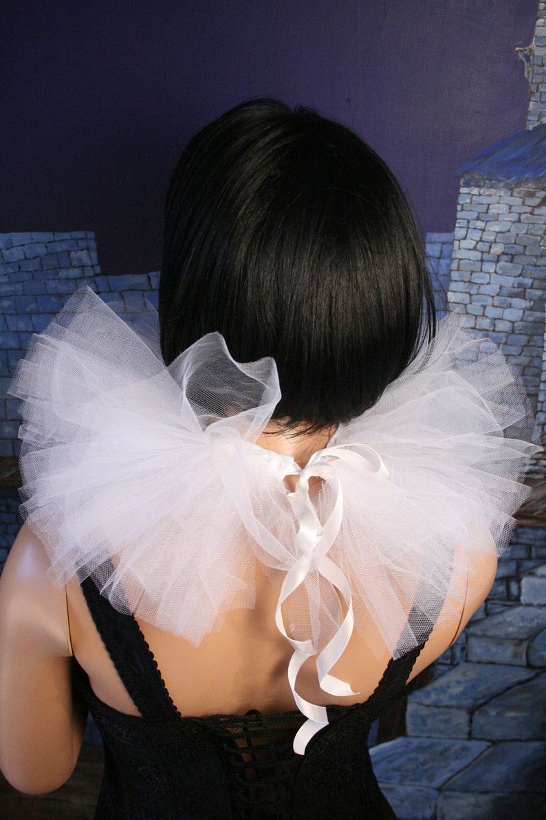 Three Layer Tulle Collar Neck Cuff Clown Jester Ruffle Ruff - Etsy