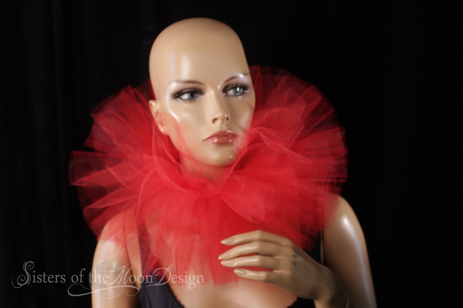 Red Neck Collar Three Layer Tulle Ruff Cuff Clown Jester | Etsy