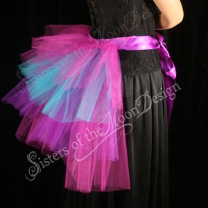 Ribbon Tie on Tulle Bustle Belt Layered Pink Blue Purple Dance ...