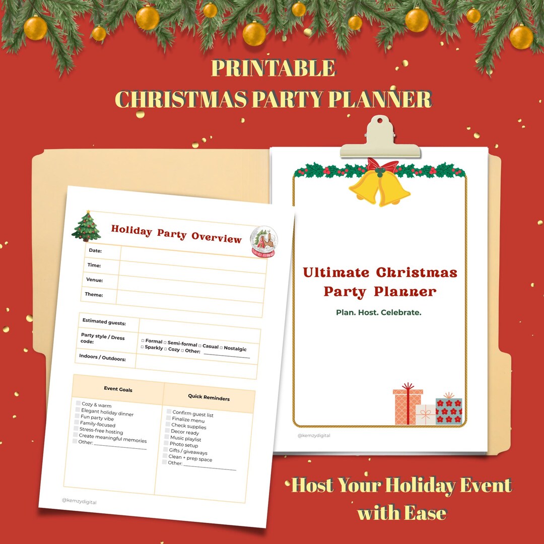 Printable Christmas Party Planner | Holiday Event Organizer | Corporate ...
