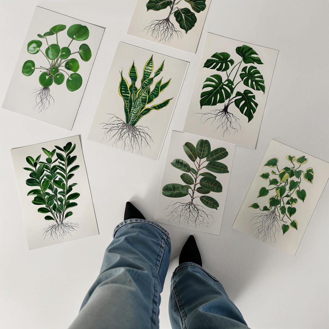 Chinese Money Plant Print | Plant Wall Art | Plant Posters | Leaf ...
