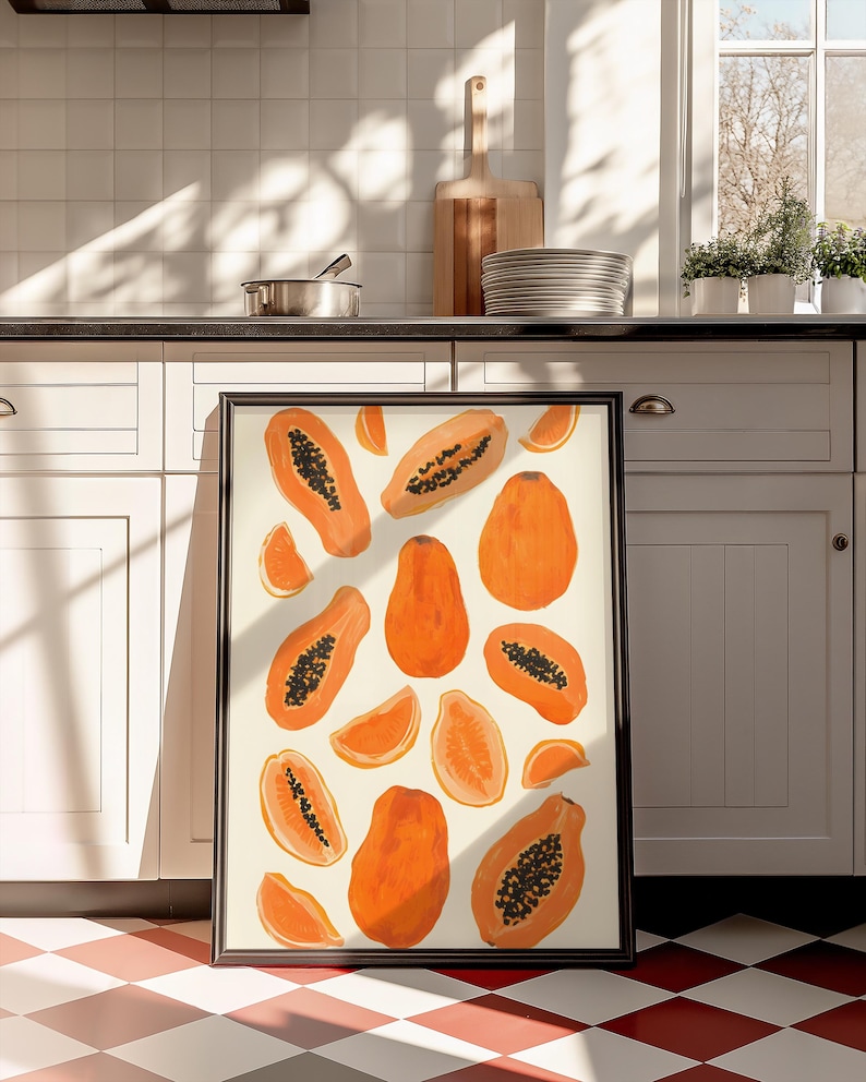 Papaya Print | Wall Art | Fruit Poster | Print | Wall Poster Art | Wall ...