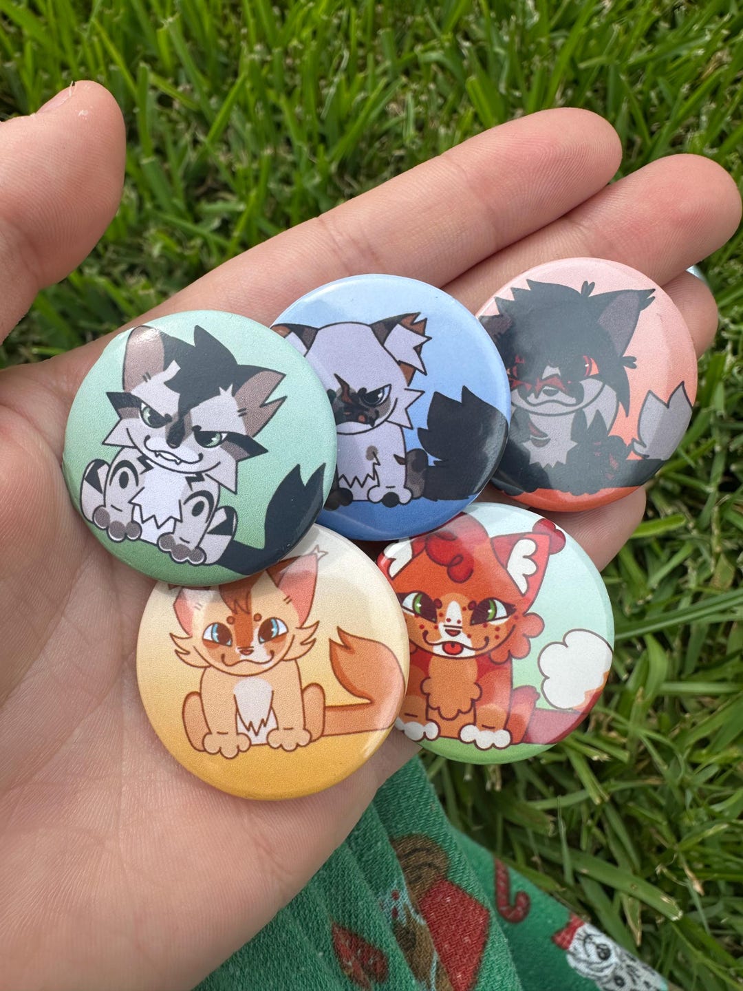 Warrior Cat Chibi 32mm Buttons - Etsy