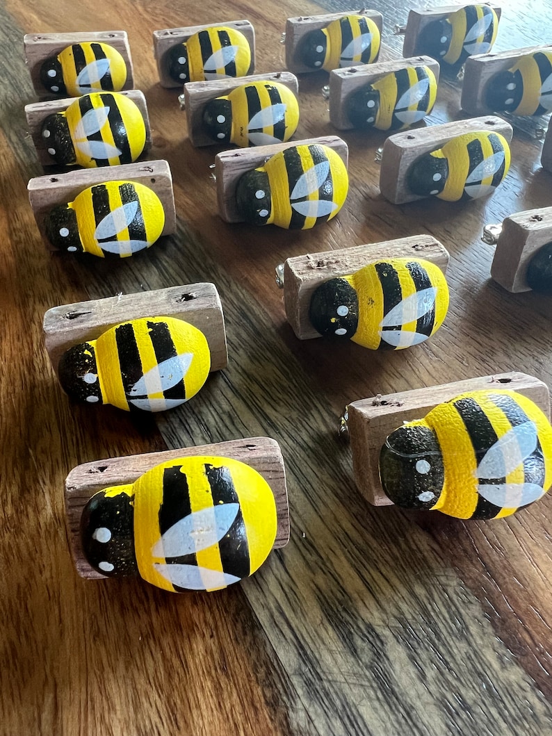 SWAP Girl Scout Swaps Baby Bumblebee Set of 20 on Wooden Blocks - Etsy