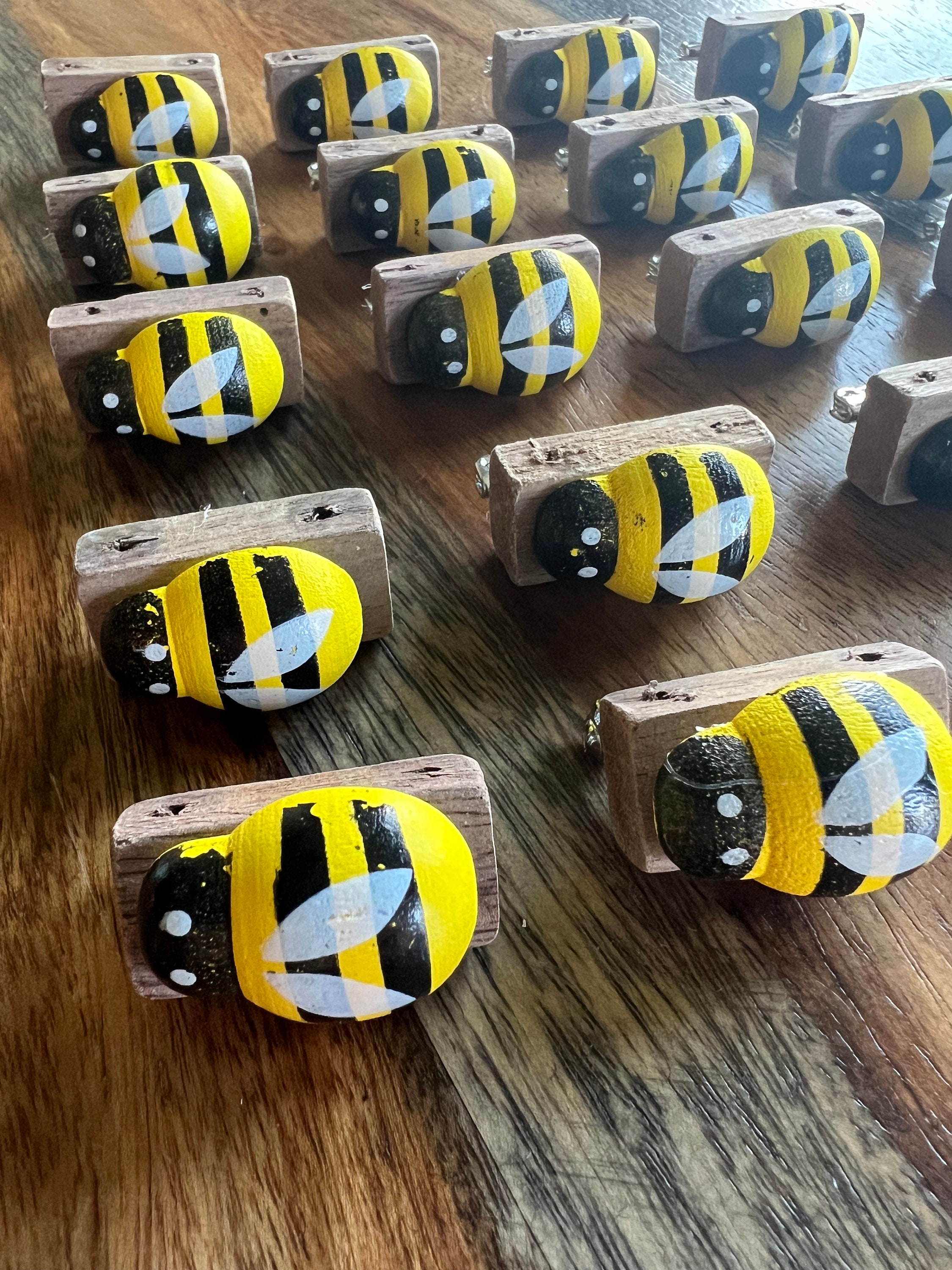 SWAP Girl Scout Swaps Baby Bumblebee Set of 20 on Wooden Blocks - Etsy