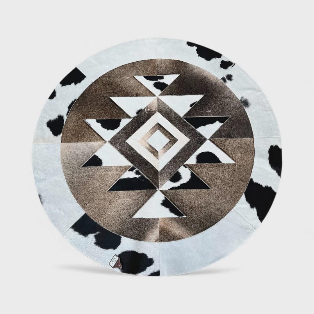 4x4 Aztec Cowhide Patchwork Rug - Unique & Premium - Etsy