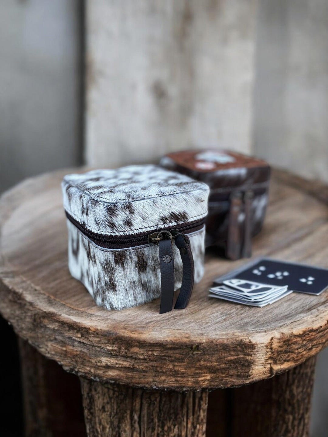 Luxury Leather Small Cowhide Jewelry Box - Etsy