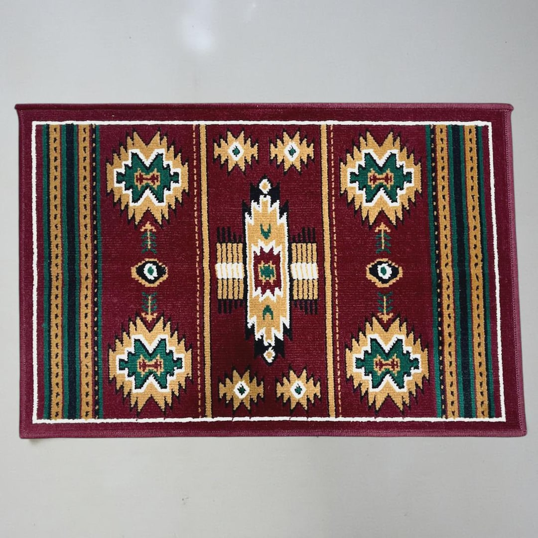 3x2’ Red Aztec Western Door Mat - Western-inspired Welcome Mat - Etsy