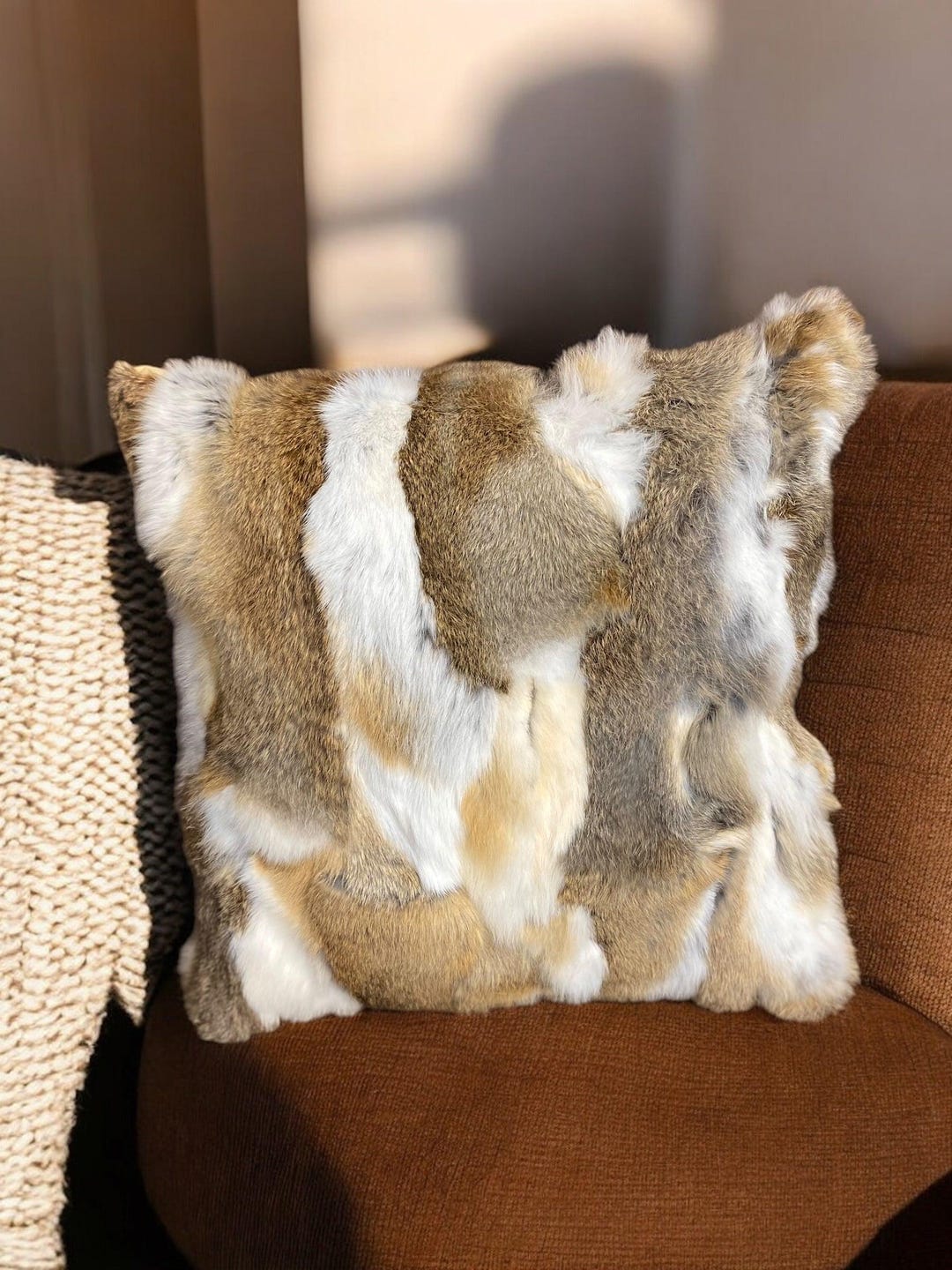18" Tan White Rabbit Pillow - Woodland Decor Farmhouse Style - Etsy