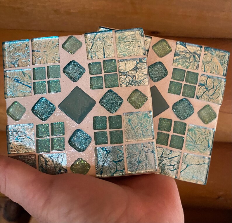 Beautiful Handcrafted Mosaic Coasters (2) - Etsy
