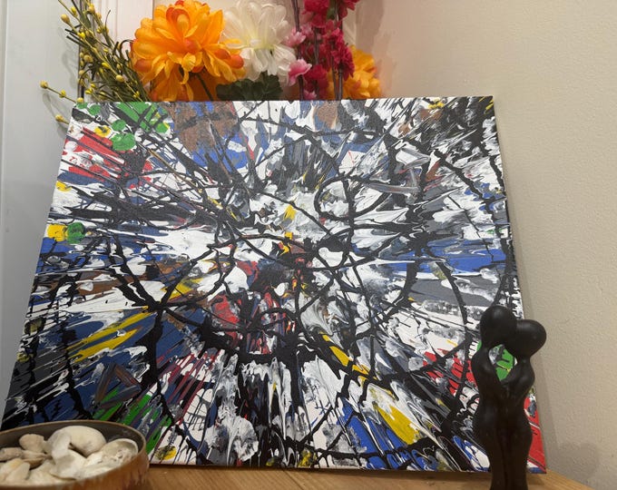 Handmade Spinning Colors Paint Canvas – Unique Abstract Art - Etsy